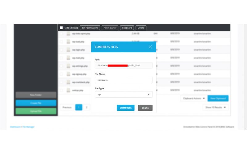 Cara Compress File/Folder Menjadi .zip/tar.gz/gz di DirectAdmin